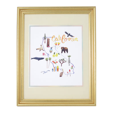California Watercolor Map Print – California Crafted